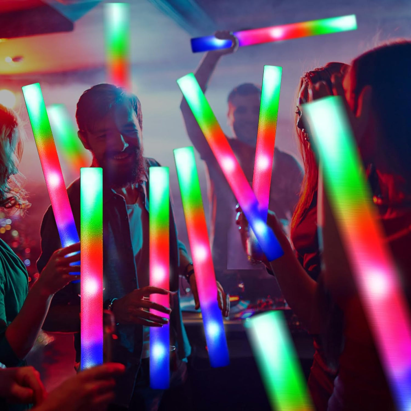Light up Foam Sticks Batons Party Wedding Glow Stick 18.75" long 3 Col ...